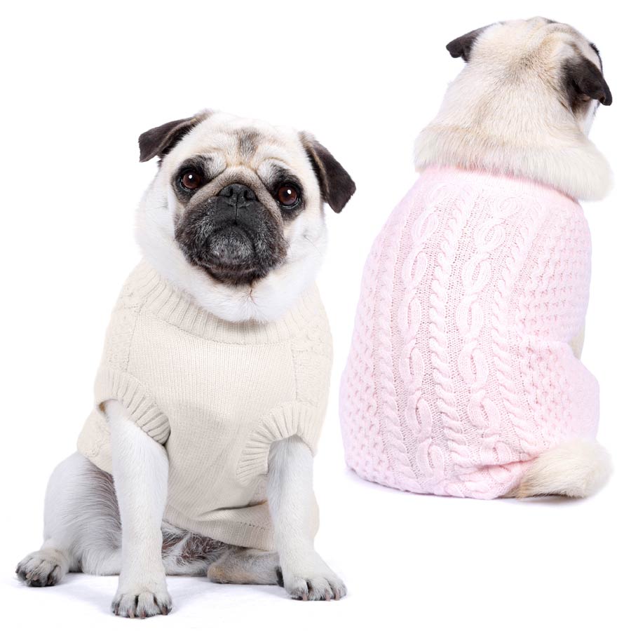 Cable Knit Dog Jumper | Small & Medium Dogs
