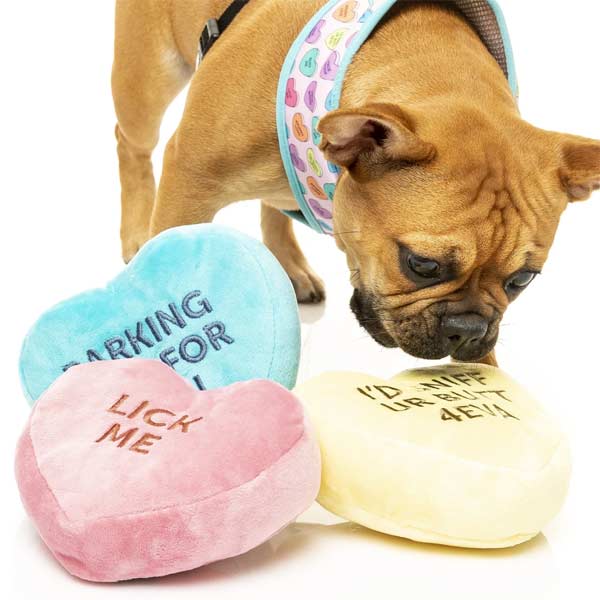FuzzYard Candy Hearts Dog Toys | Set of 3 Toys