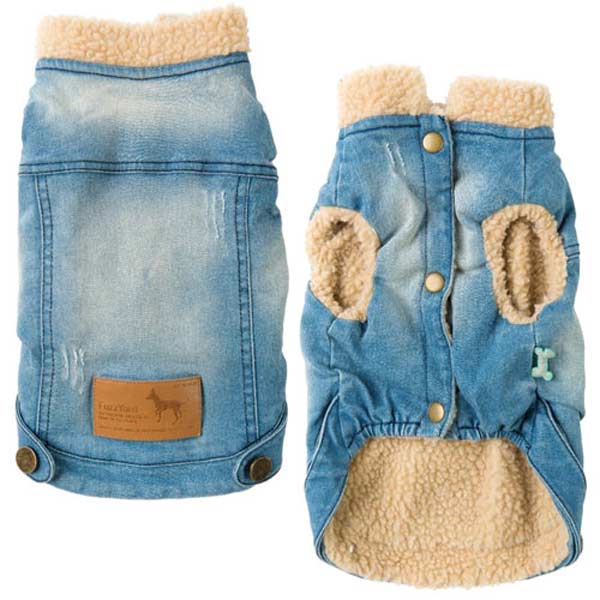 Stylish Rebel Denim Dog Jacket | FuzzYard