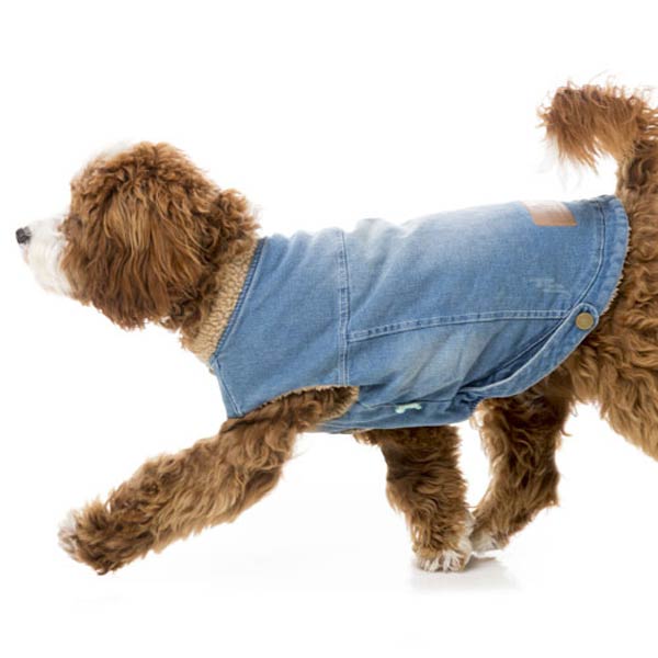 Stylish Rebel Denim Dog Jacket | FuzzYard