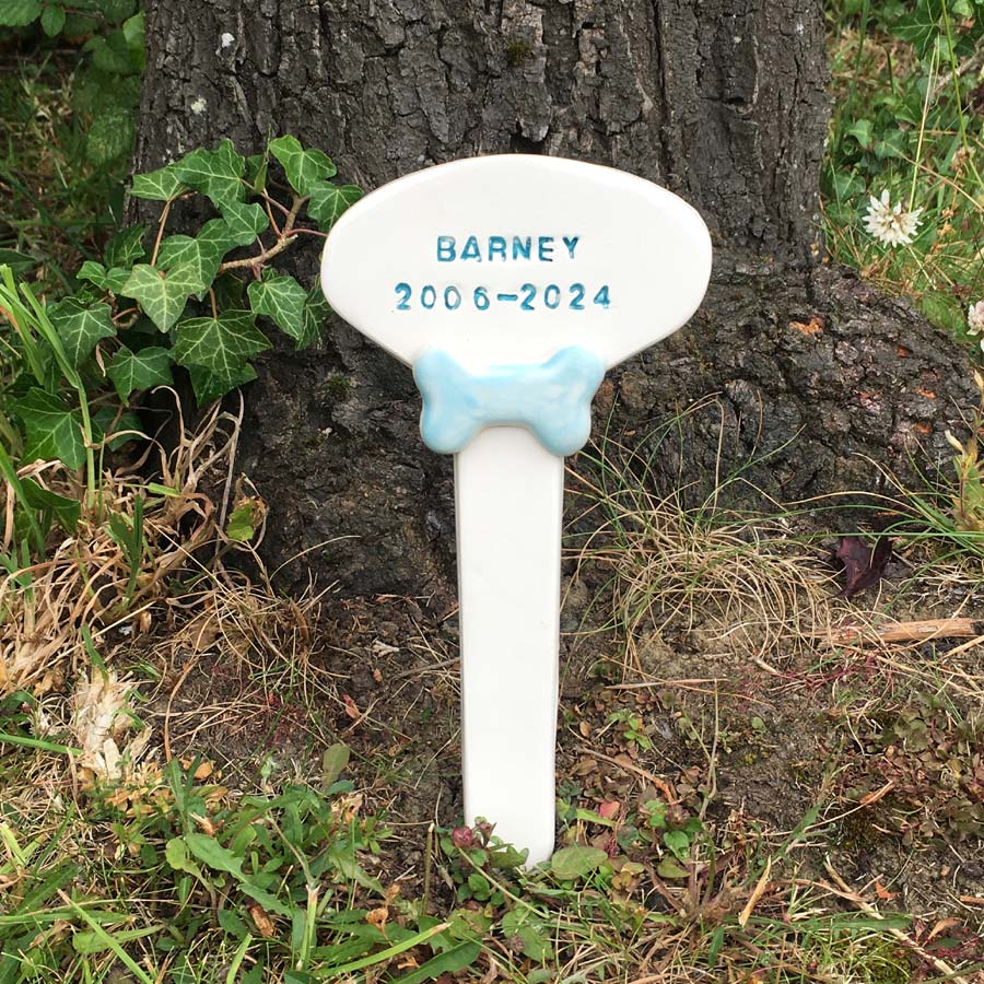 Personalised Pottery Dog Grave Marker | UK