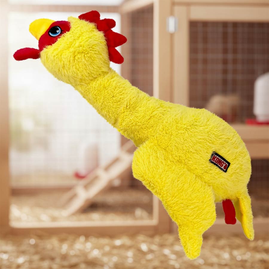 KONG Scruffs Chicken Dog Toy | Long Squeaky Neck