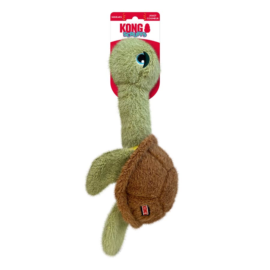 KONG Scruffs Turtle Dog Toy | Long Squeaky Neck