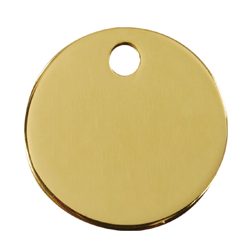 Quality Plain Brass Dog Tag - Medium Circle | Red Dingo