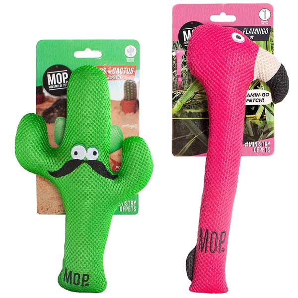 Carlos Cactus & Felicity Flamingo Plush Rope Dog Toys