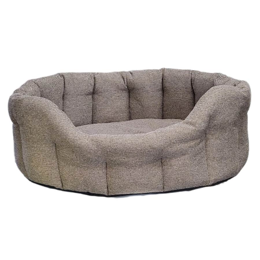 P&L Premium Brown Tweed Oval Dog Bed | UK Made