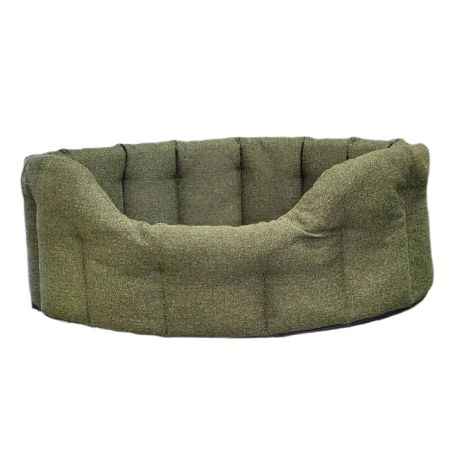 P&L Premium Green Tweed Oval Dog Bed | UK Made