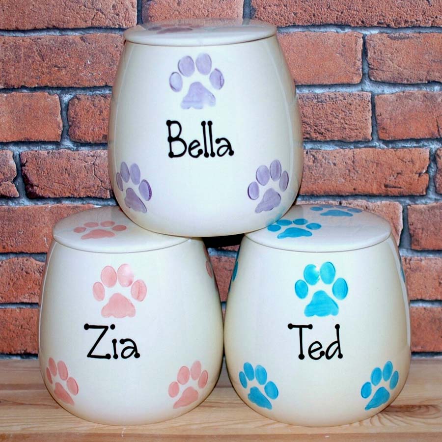 Personalised Dog Treat Jar | Ceramic | Paw Design
