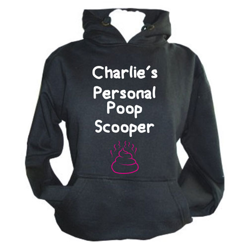 Personalised Dog Slogan 'Poop Scooper' Hooded Sweatshirt