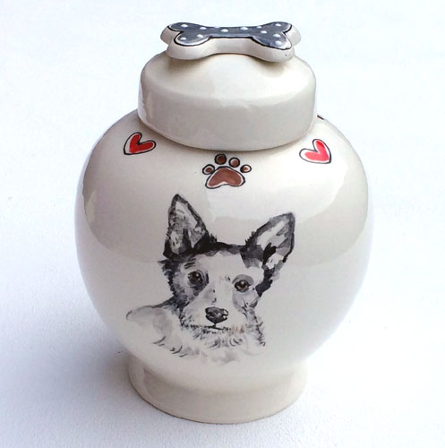 Personalised Portrait Dog Urn | UK Hand Painted