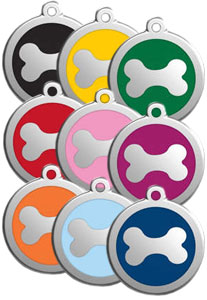 Dog ID Tag by Red Dingo, Bone Design Size Small | D for Dog