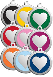Dog ID Tag by Red Dingo, Heart Size Small | D for Dog