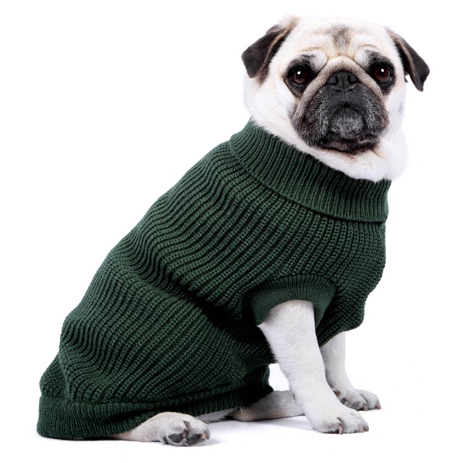 Rib Knit Dog Jumper | Turtleneck | 4-way Stretch