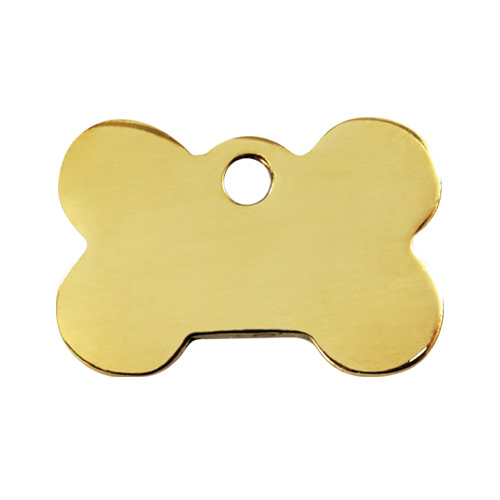 Quality Plain Brass Dog Tag - Small Bone | Red Dingo