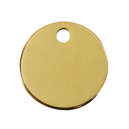 Quality Plain Brass Dog Tag - Small Circle | Red Dingo