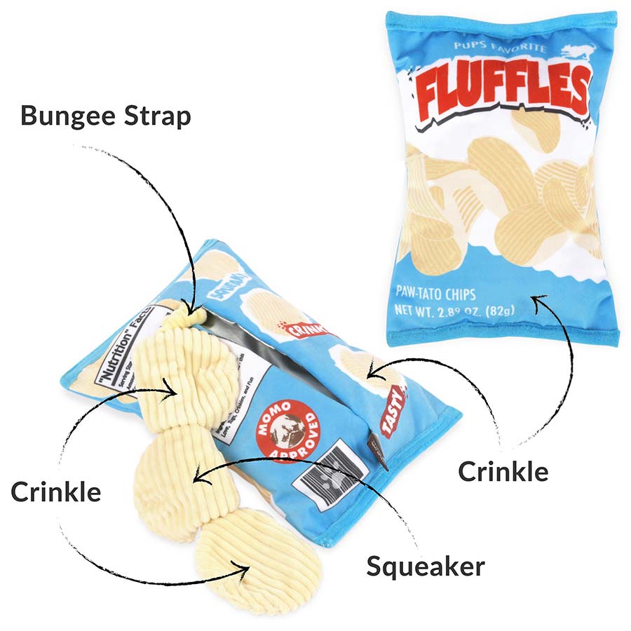 Fluffles Bag of Crisps Dog Toy | P.L.A.Y