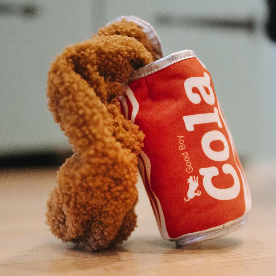 Good Boy Cola Dog Toy | Snack Attack by P.L.A.Y