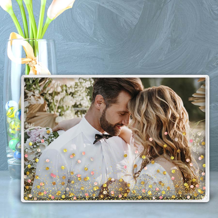 Your Photo in Glitter Snow Globe Picture Frame | UK