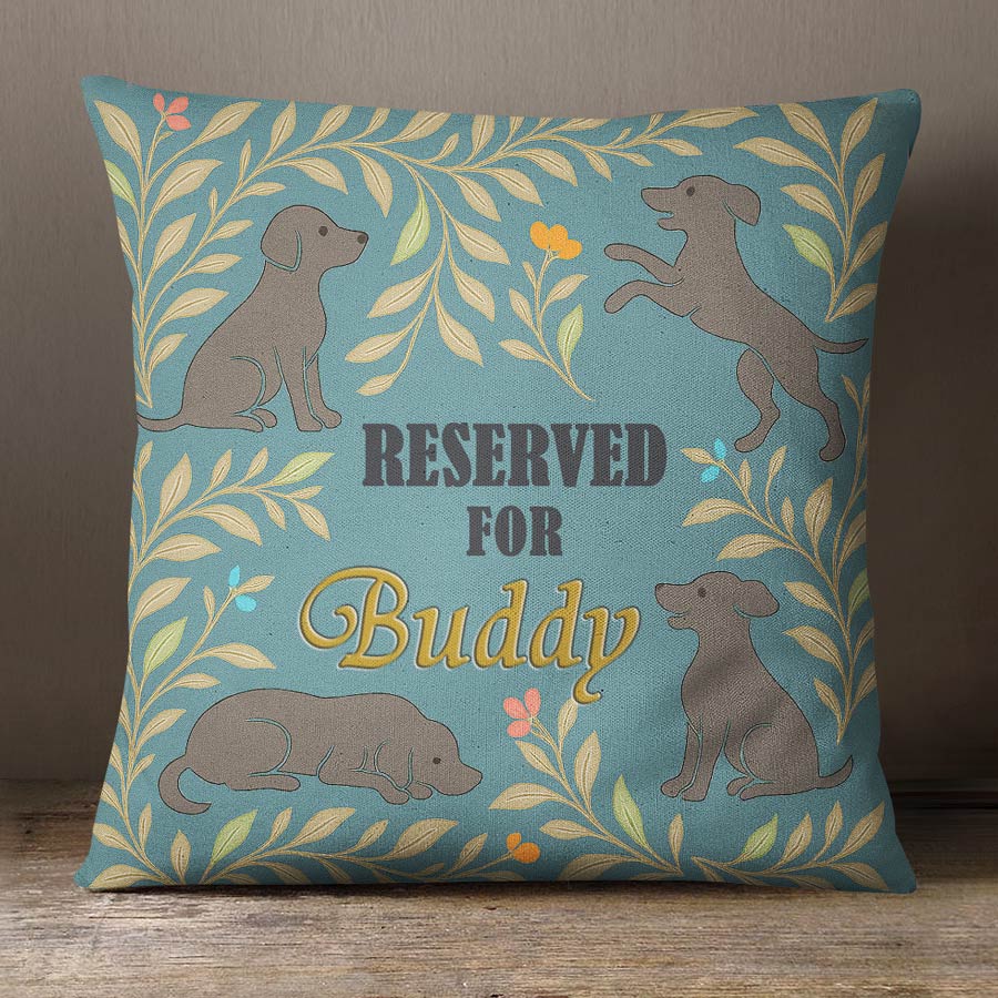 Personalised Sofa Cushion - Reserved For The Dog | UK
