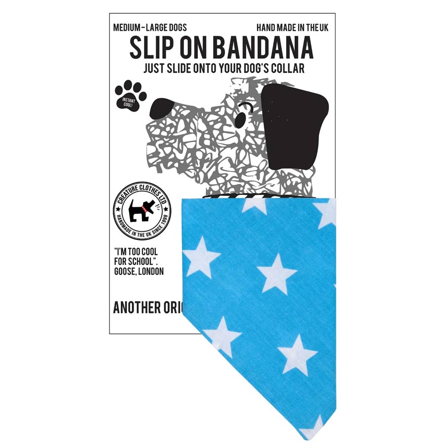 Star Dog Bandana | Blue, Green, Pink, Red | UK Made
