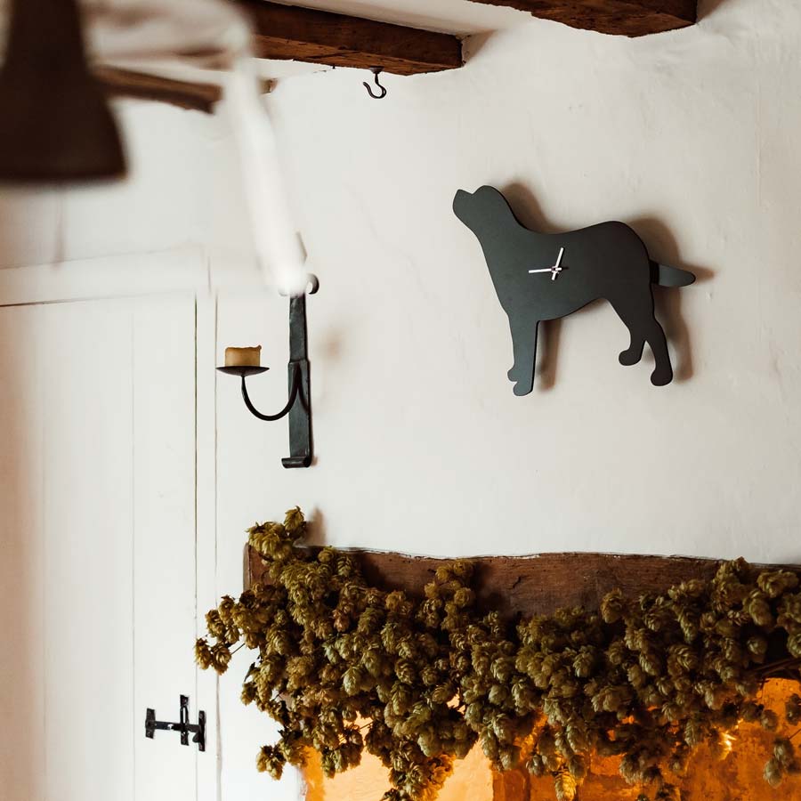 Dog Wall Clock With Wagging Tail | UK Handmade