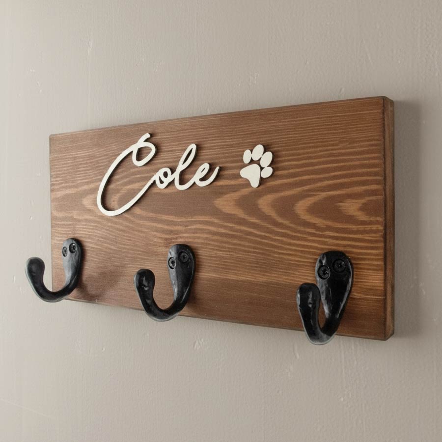 Personalised Dog Lead Holder | Premium Wood | UK Made