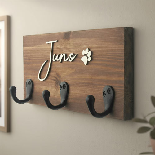 Personalised Dog Lead Holder | Premium Wood | UK Made