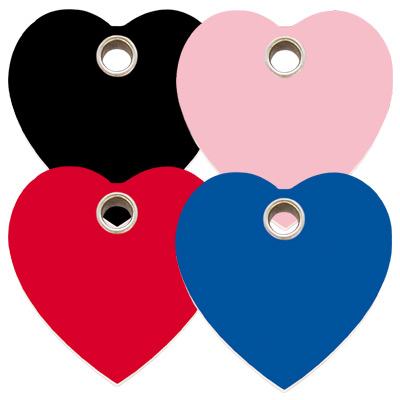 Plastic Dog Tag by Red Dingo, Large Heart | D for Dog