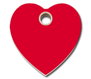Plastic Dog Tag by Red Dingo, Large Heart | D for Dog