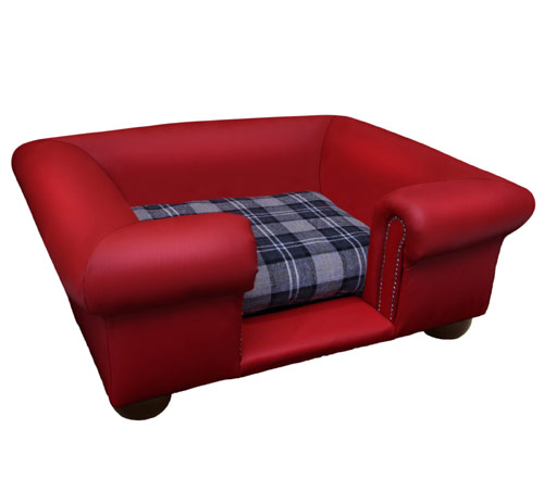 Balmoral Red Real Leather Dog Bed | UK | D for Dog