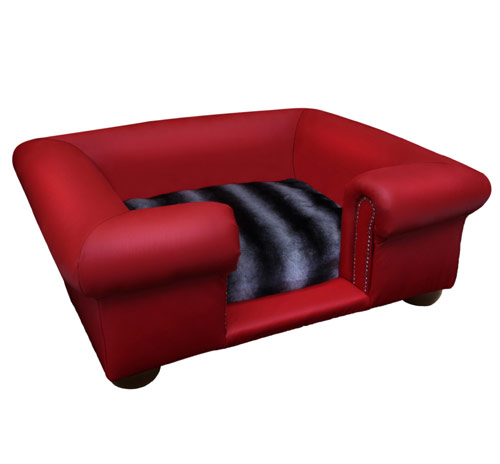 Balmoral Red Real Leather Dog Bed | UK | D for Dog