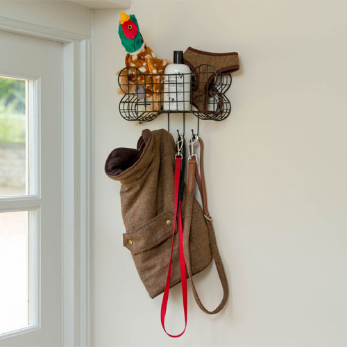 Wire Bone Storage Shelf & Dog Lead Hooks